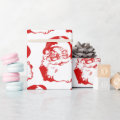 Red Retro Santa Claus Wrapping Paper | Zazzle