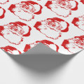 Red Retro Santa Claus Wrapping Paper | Zazzle