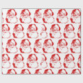 Red Retro Santa Claus Wrapping Paper | Zazzle