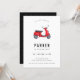 Red Retro Scooter Theme Birthday Invitation | Zazzle