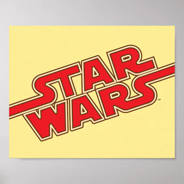 Red Retro Star Wars Slanted Logo Poster | Zazzle