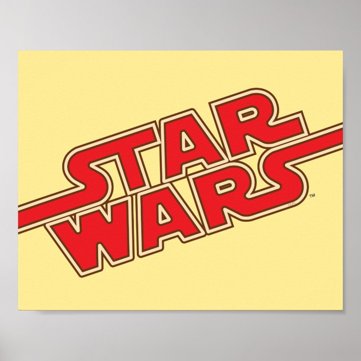 Red Retro Star Wars Slanted Logo Poster | Zazzle