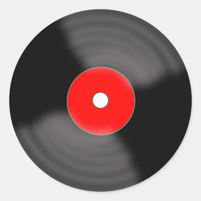 Red Retro Vinyl Record Party Stickers | Zazzle