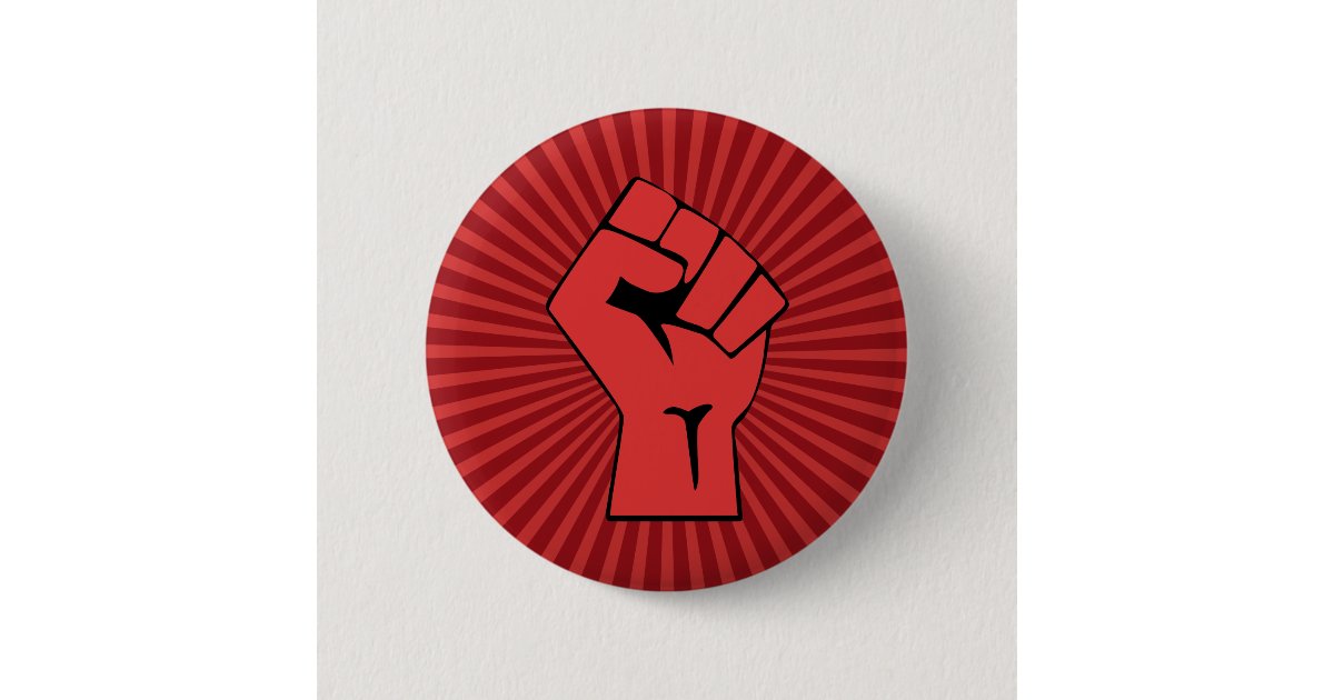 Red Revolutionary Fist Button | Zazzle