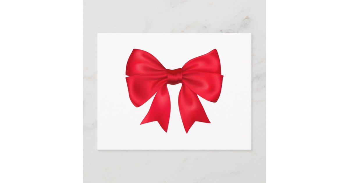 Red Ribbon Bow Postcard | Zazzle