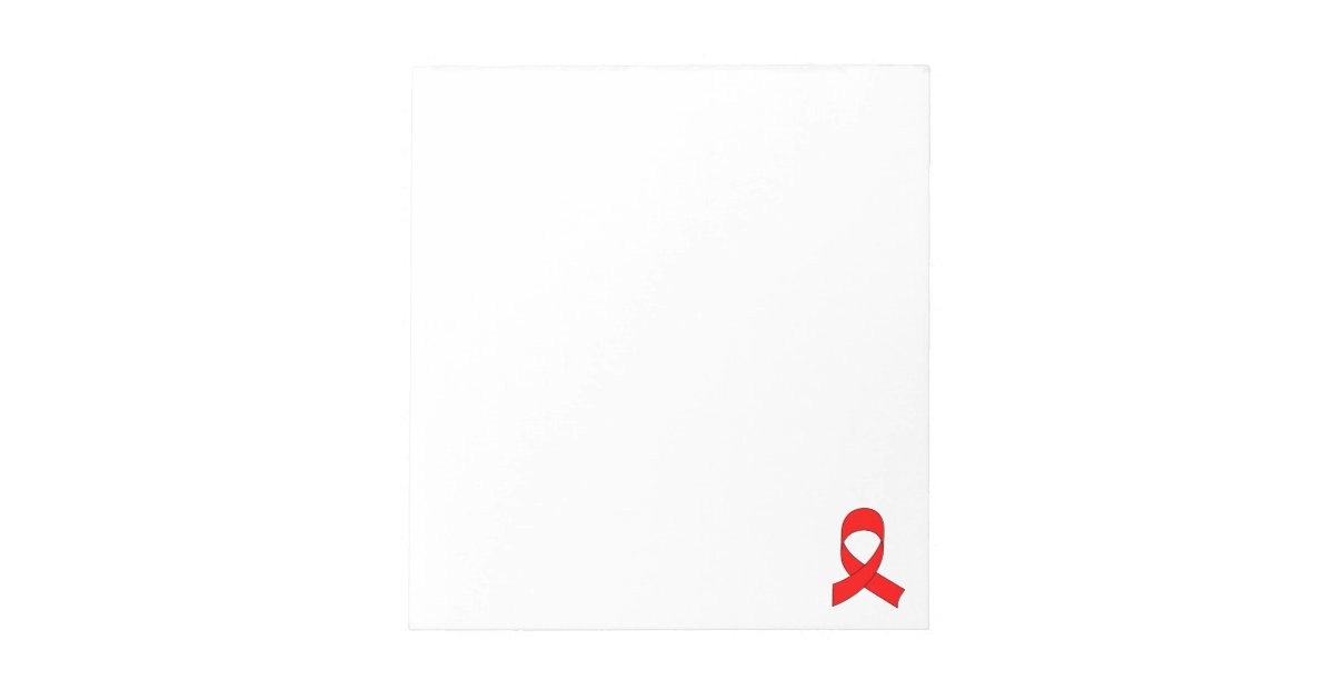 Red Ribbon Drawing Custom Notepad | Zazzle