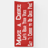Red Ribbon Drug Free Say No To Drugs Banner | Zazzle