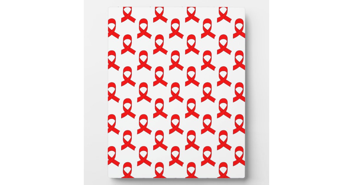Red Ribbon Pattern Plaque | Zazzle