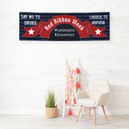Red Ribbon Week - Drug Free Banner | Zazzle