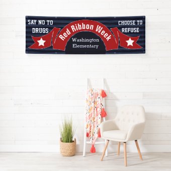Red Ribbon Week - Drug Free Banner | Zazzle