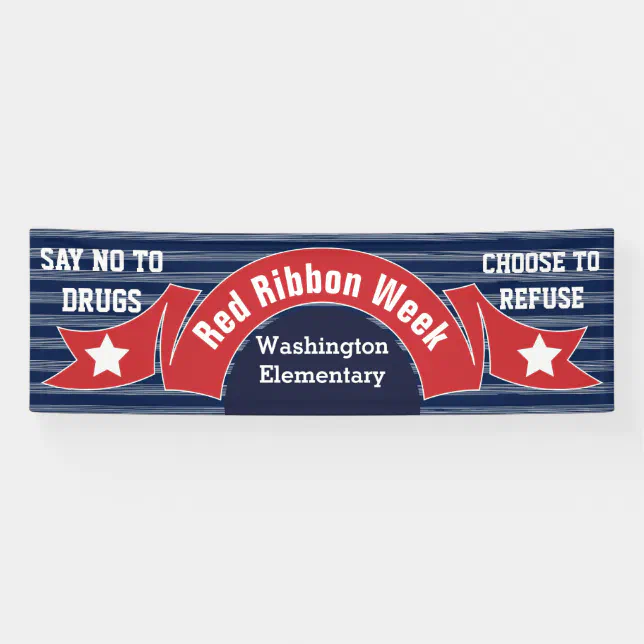 Red Ribbon Week - Drug Free Banner | Zazzle