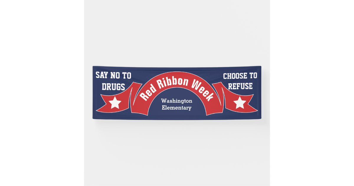Red Ribbon Week Drug Free Banner | Zazzle