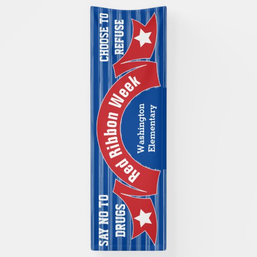 Red Ribbon Week - Drug Free School Banner | Zazzle