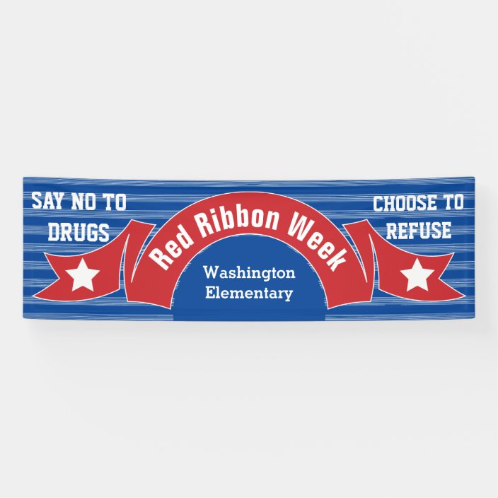 Red Ribbon Week - Drug Free School Banner | Zazzle.com