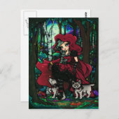 Red Riding Hood Fairytale Art Postcard | Zazzle