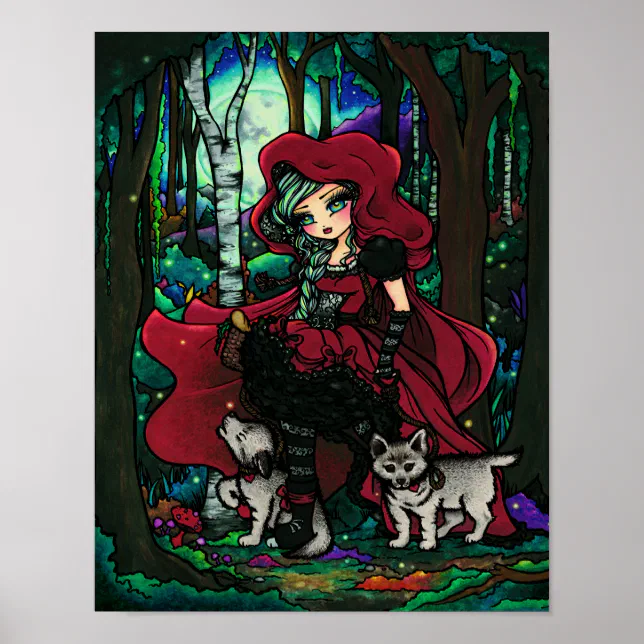 "Red Riding Hood" Fairytale Fantasy Art Poster | Zazzle