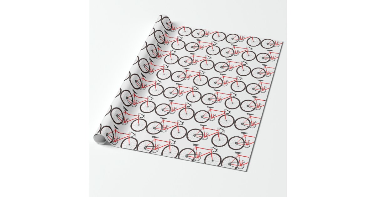 Red Road Bike Wrapping Paper | Zazzle