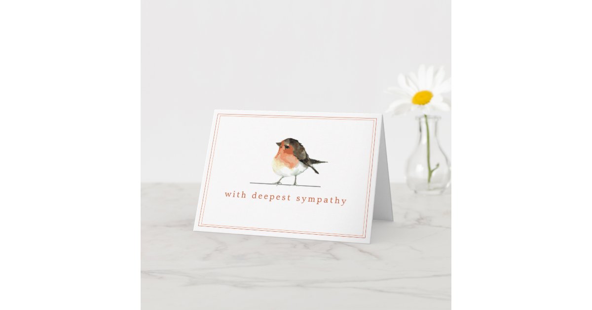 Red Robin- Simple Elegant Sympathy Card | Zazzle