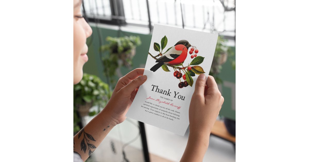 Red Robin | Sympathy bird Thank You | Zazzle
