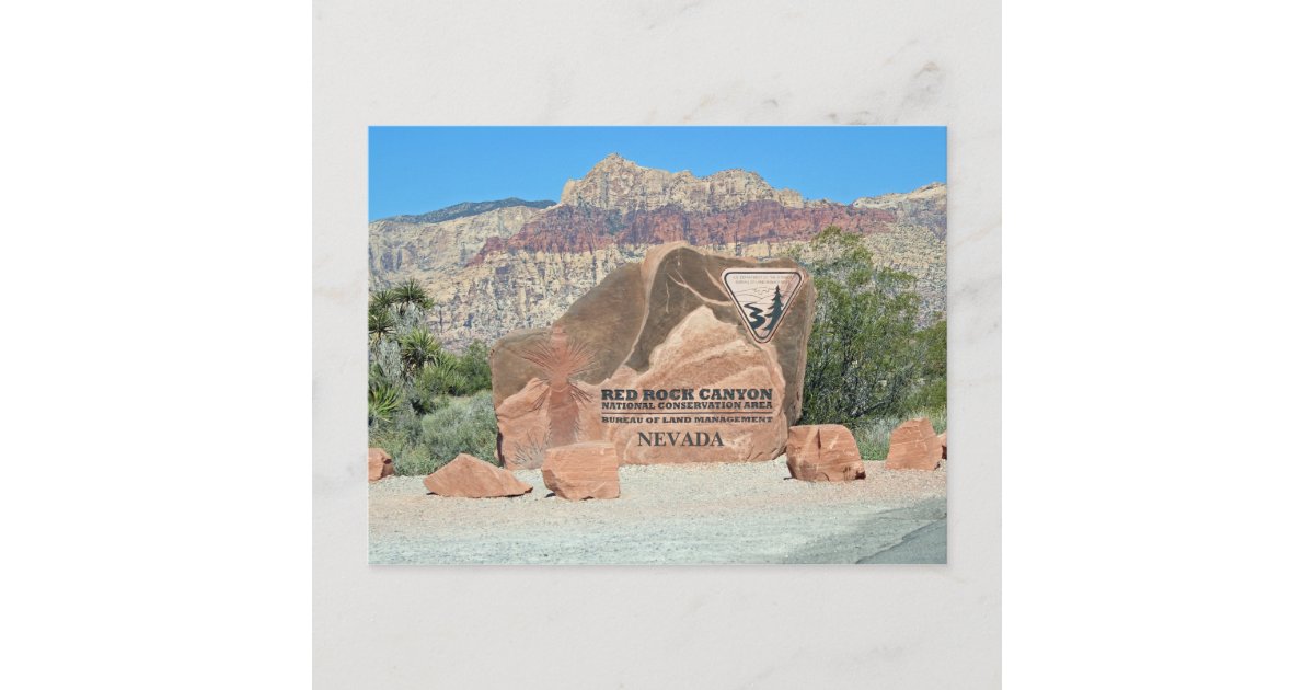 Red Rock Canyon NV Sign Postcard! Postcard | Zazzle