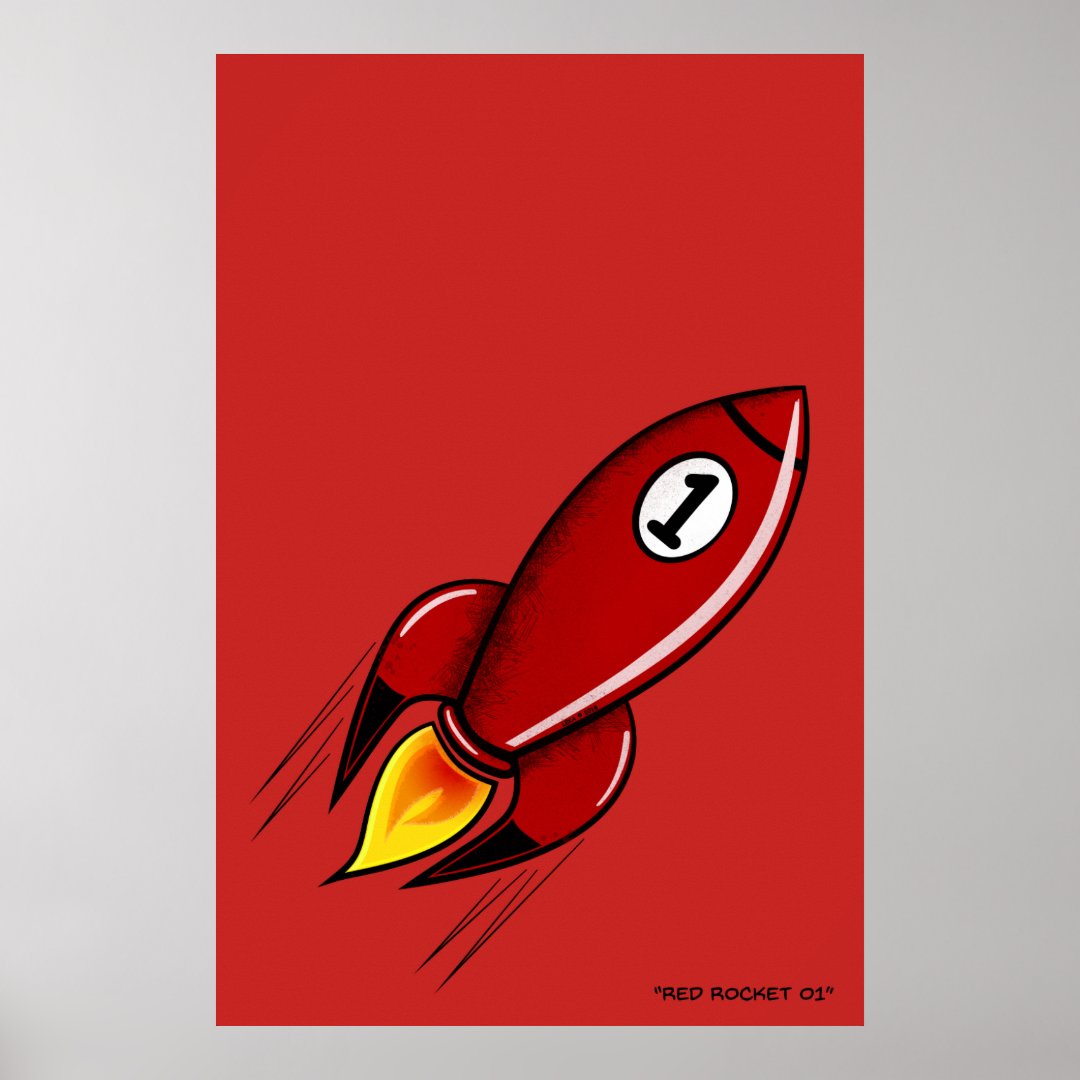 "Red Rocket 01" - Rocket Series Poster (Red) | Zazzle
