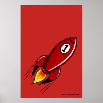 "Red Rocket 01" - Rocket Series Poster (Red) | Zazzle