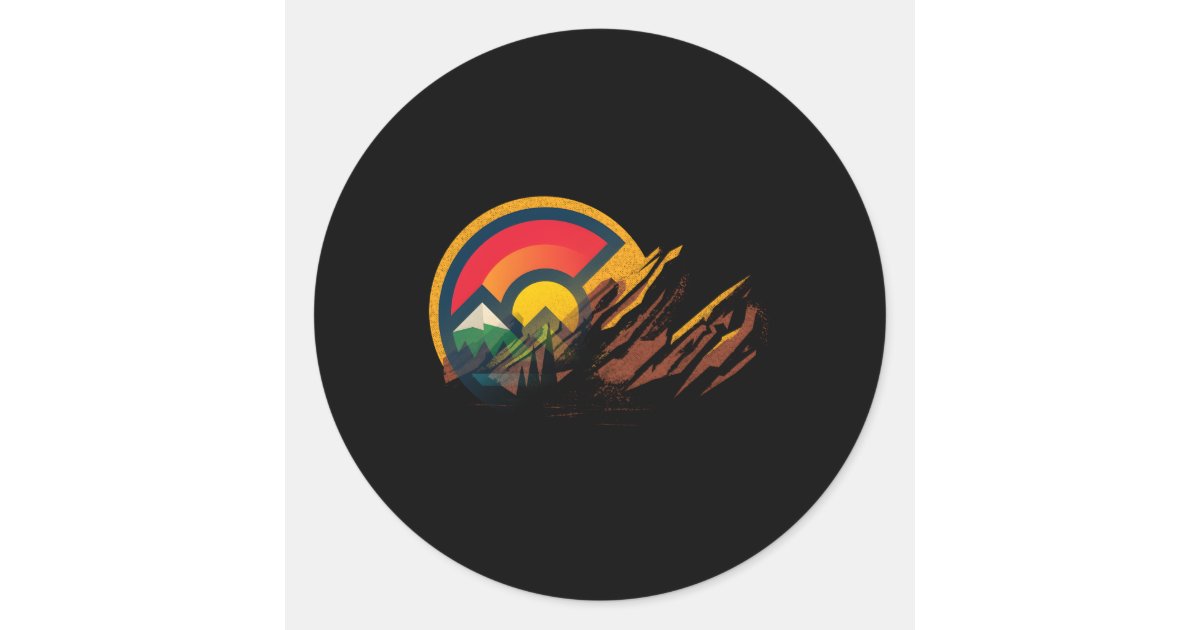Red Rocks Amphitheater Colorado State Flag Classic Round Sticker | Zazzle