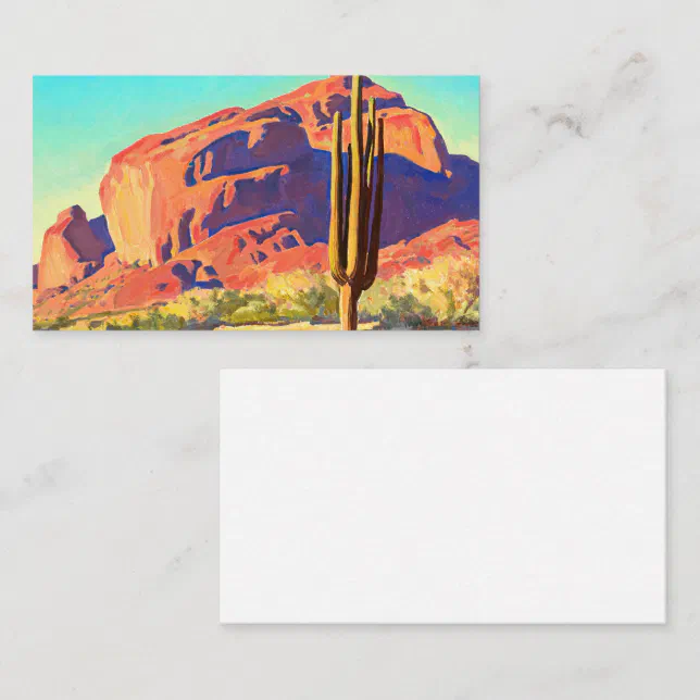 Red Rocks and Cactus, 1945 by Maynard Dixon Business Card | Zazzle
