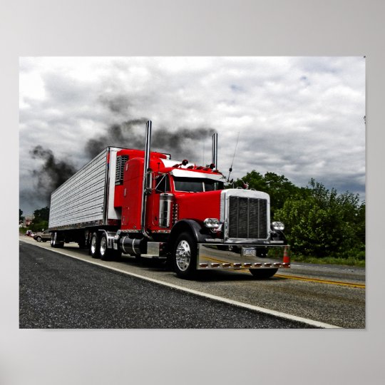 Red & Rollin' Peterbilt Poster | Zazzle.com