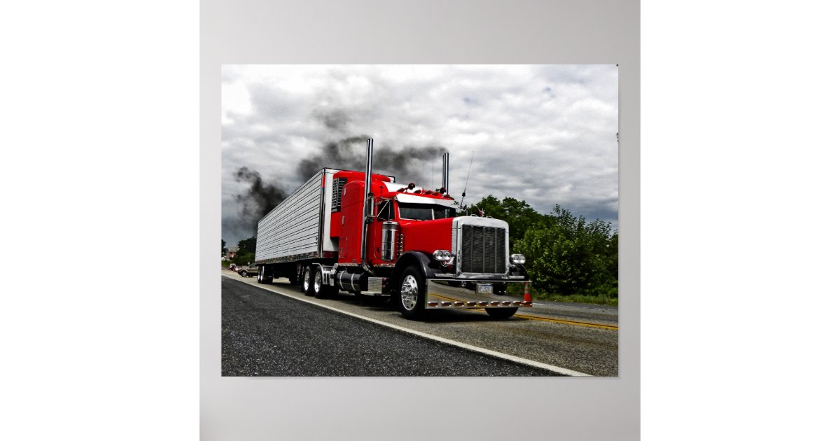 Red & Rollin' Peterbilt Poster | Zazzle