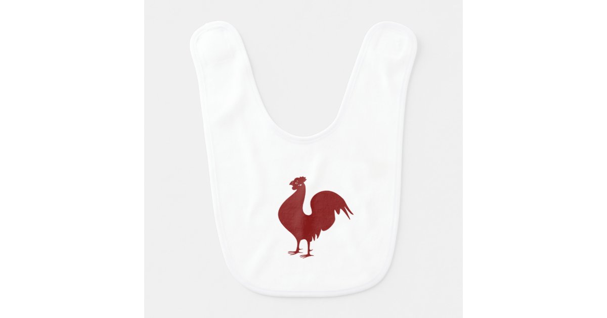 Red Rooster Adapted from an Antique Illustration Bib | Zazzle