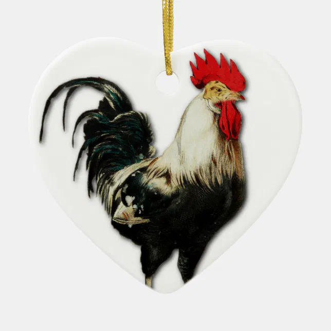 Red Rooster Chicken Customize Ceramic Ornament | Zazzle