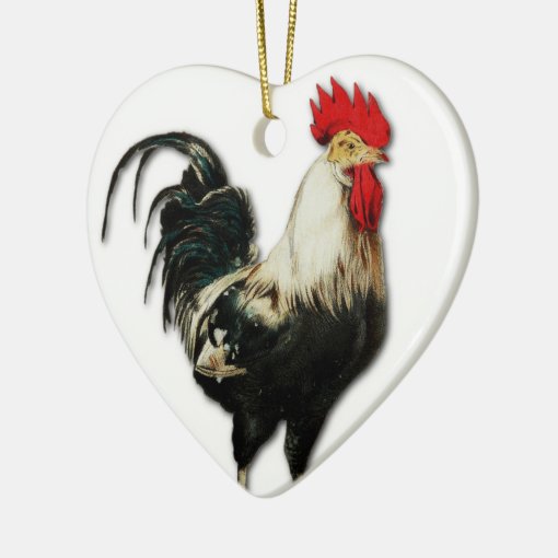 Red Rooster Chicken Customize Ceramic Ornament | Zazzle