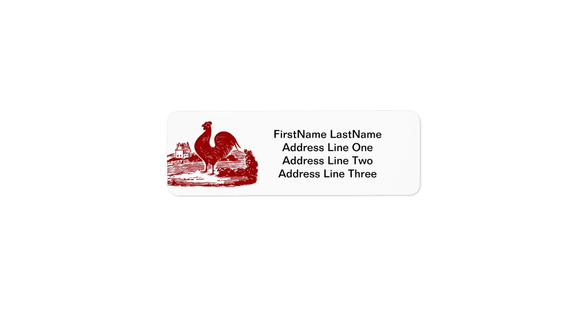 Red Rooster Old Farmhouse Vintage Label | Zazzle