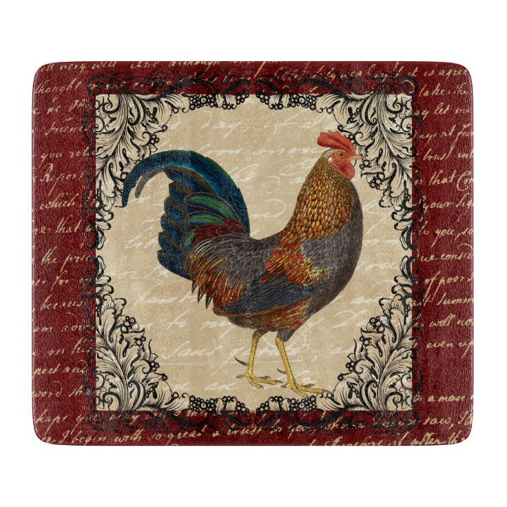 Red Rooster Vintage Cutting Board | Zazzle