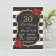 Red Rose 30th Birthday Invitation Gold Glitter | Zazzle