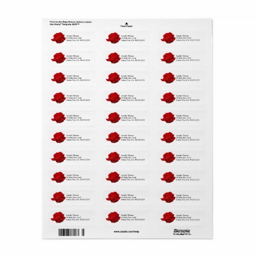 Red Rose Address Label | Zazzle
