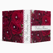 Red Rose and pearl Floral binder | Zazzle