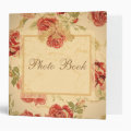 Red rose antique floral print photo book binder | Zazzle