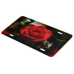 Red Rose Beauty License Plate | Zazzle