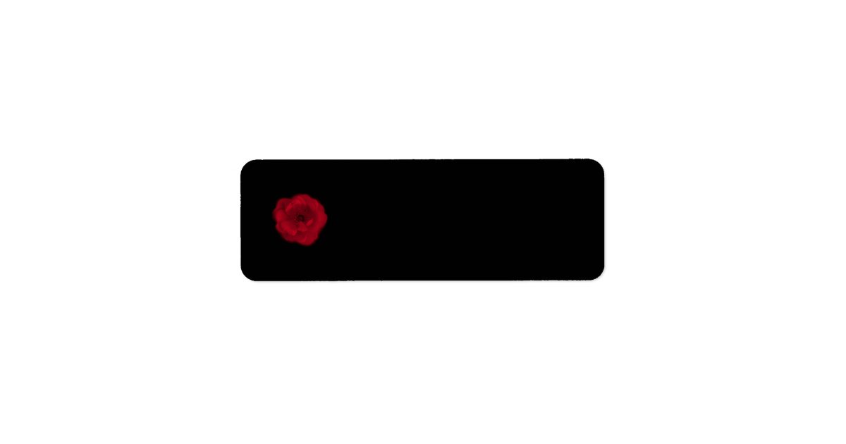 Red Rose. Black Background. Label | Zazzle