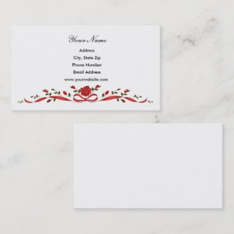 Red Rose Border Business Cards | Zazzle