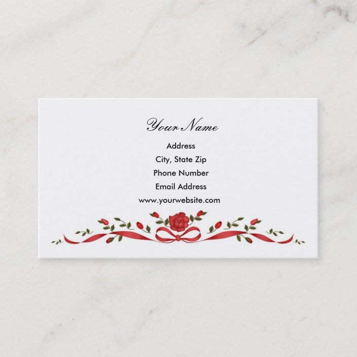 Red Rose Border Business Cards | Zazzle.com