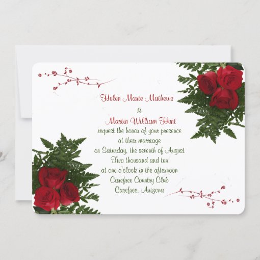 Red Rose Bouquets Invitation | Zazzle