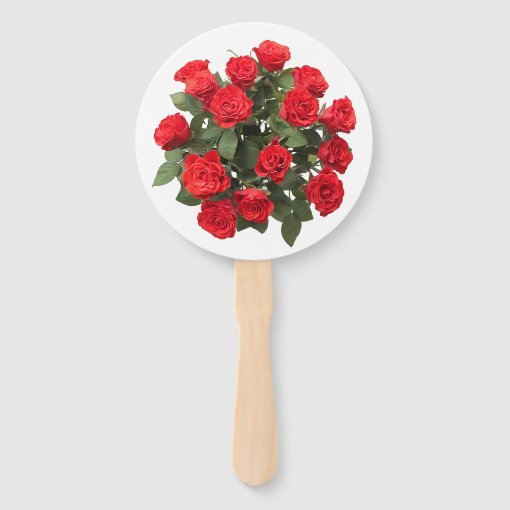 Red Rose Bridal Bouquet Personalized Fans | Zazzle