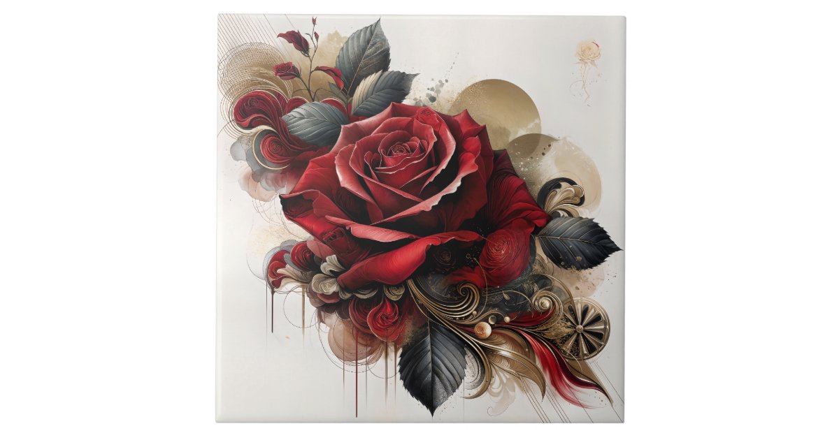 Red Rose Ceramic Tile | Zazzle