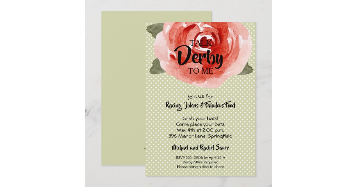 Red Rose Derby Party Invitations | Zazzle