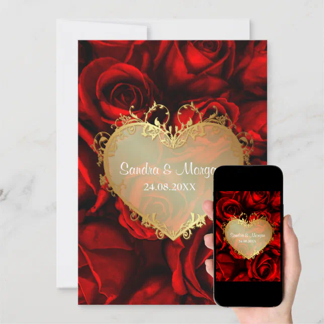 Red Rose Floral Wedding Invitation | Zazzle