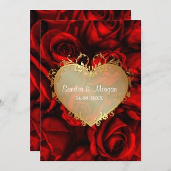Red Rose Floral Wedding Invitation | Zazzle