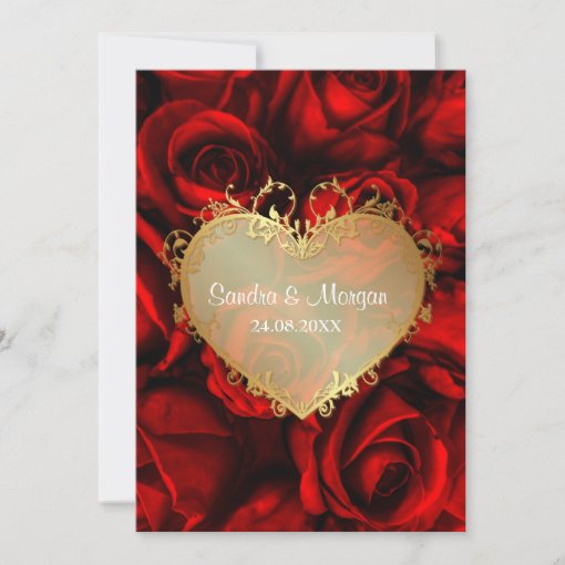 Red Rose Floral Wedding Invitation | Zazzle